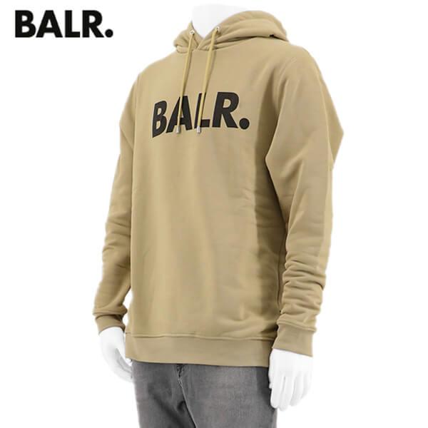 BALR.（ボーラー） 完売御礼 メンズ パーカー BRAND STRAIGHT HOODIE B1261 1017 ベージュ WHITE ...