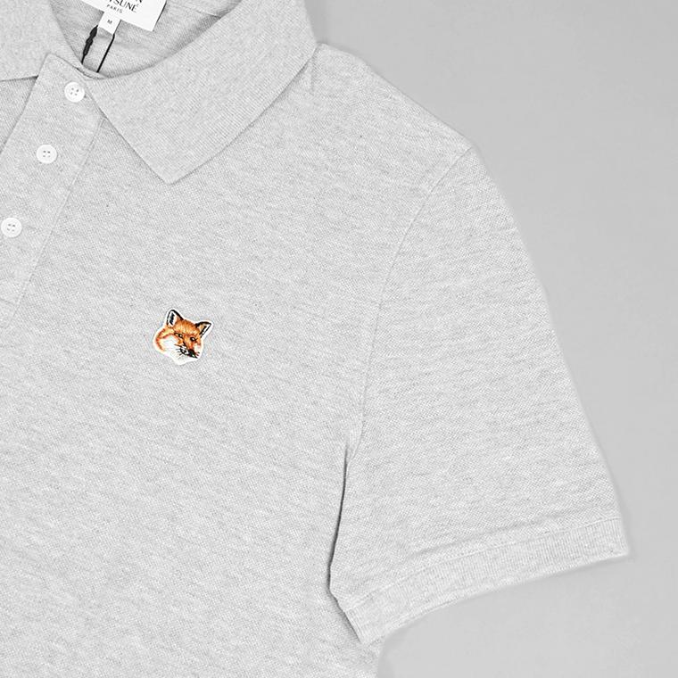 MAISON KITSUNE 2月28日 新入荷 メゾンキツネ メンズ ポロシャツ LM00208 KJ7002 LIGHT GREY MELANGE グレー H120 BLACK ブラック ...