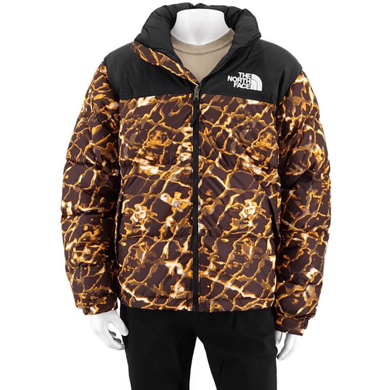 THE NORTH FACE ノースフェイス メンズ ダウンジャケット NF0A3C8D COAL BROWN WATER DISTORTION PRINT TNF BLACK ブラウン系 ...