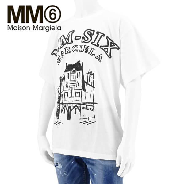 エムエムシックス メゾンマルジェラ MM6 Maison Margiela メンズ Tシャツ S52GC0276 S24312 ホワイト系 101 23ss :S52GC0276-S24312 ...
