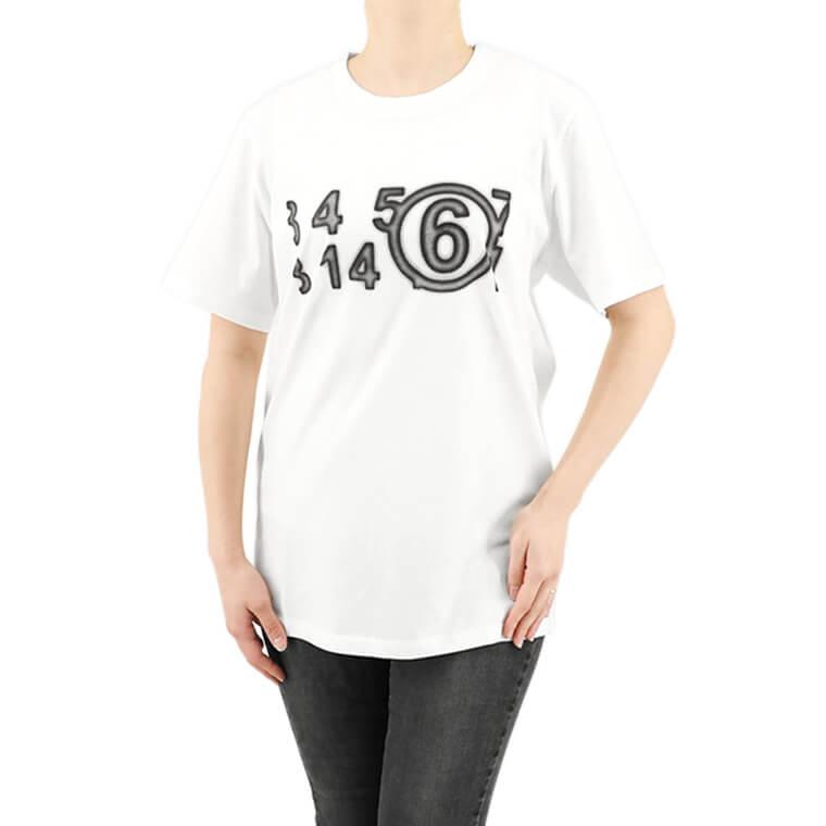 MM6 エムエムシックス メゾンマルジェラ Maison Margiela レディース Tシャツ S52GC0277 S24312 ホワイト 101 : WORLD CLUB 1989 ...