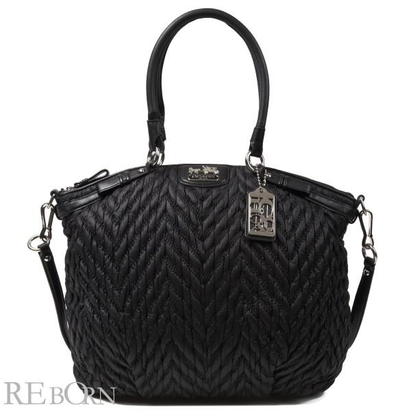 コーチ バッグ COACH トート 2WAY マディソン キルティッド シェブロン ナイロン リンジー 18634 ブラック : 18634 ...