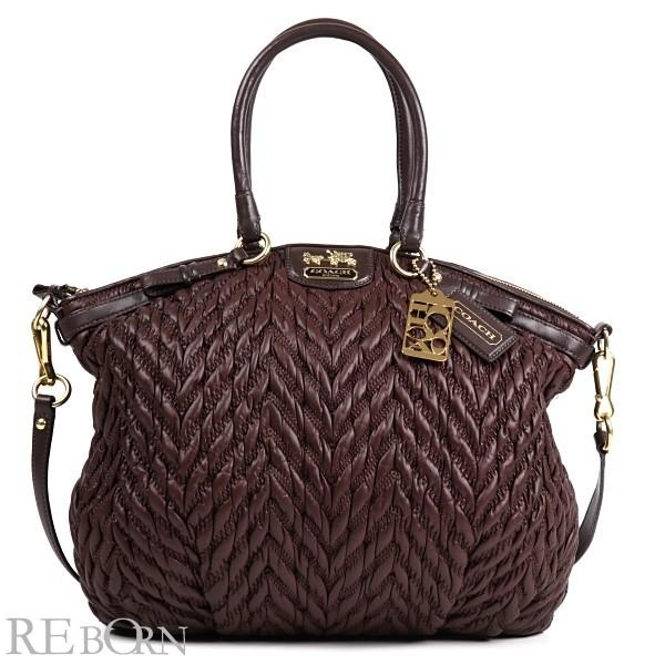 コーチバッグ アウトレット COACH トート 2WAY マディソン キルティッド シェブロン ナイロン リンジー 18634 ブラウン ...