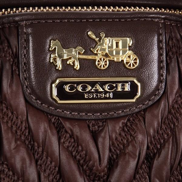 コーチバッグ アウトレット COACH トート 2WAY マディソン キルティッド シェブロン ナイロン リンジー 18634 ブラウン ...
