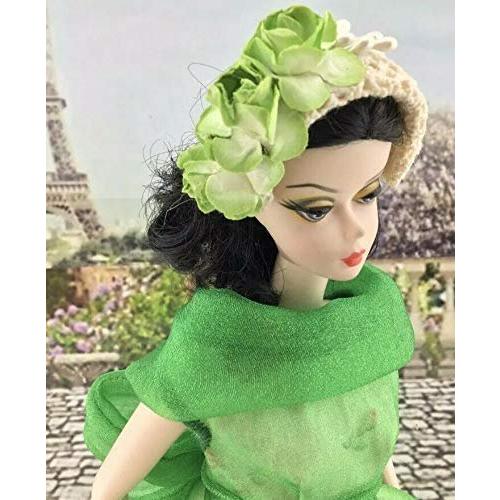 Barbie バービー Silkstone ReproductionとVintage Dollの手作り服モダンアートグリーンにぴったり ...