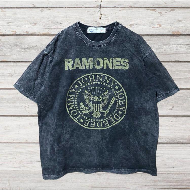 新品未使用 ラモーンズ RAMONES バンドTシャツ 半袖 ロックTシャツ ヴィンテージ加工 コットン プリント ブラック 黒サイズ 2691XL : 2691xl : WORLD ...