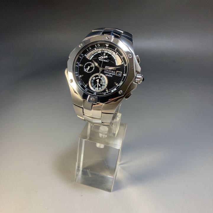 SEIKO 海外限定 定価595USD セイコー コーチュラ エコドライブ クロノグラフ メンズ腕時計 男性用プレゼント 日本未発売 30代 ...