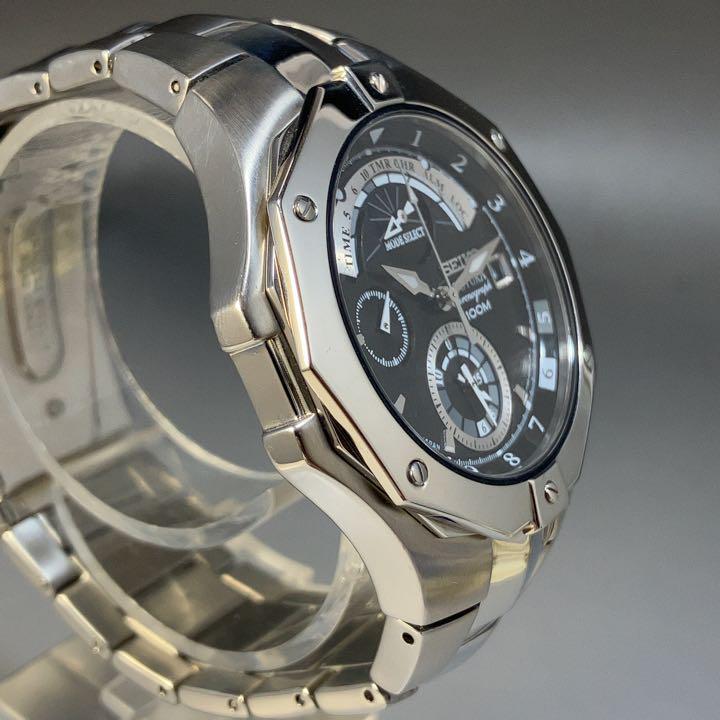 SEIKO 海外限定 定価595USD セイコー コーチュラ エコドライブ クロノグラフ メンズ腕時計 男性用プレゼント 日本未発売 30代 ...