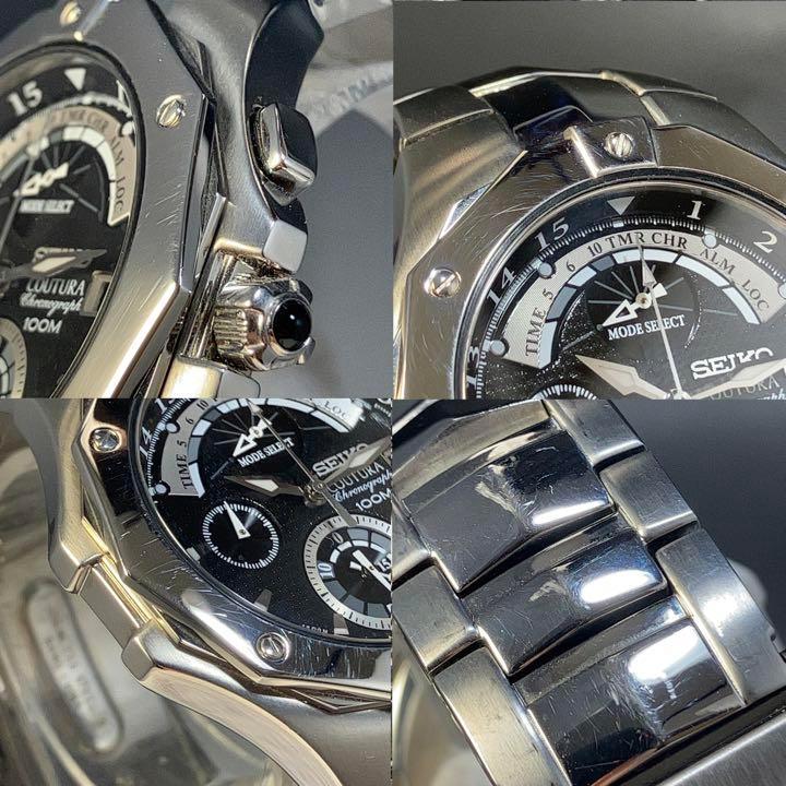 SEIKO 海外限定 定価595USD セイコー コーチュラ エコドライブ クロノグラフ メンズ腕時計 男性用プレゼント 日本未発売 30代 ...