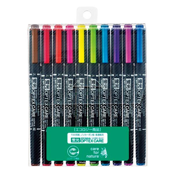 ZEBRA ゼブラ 蛍光ペン オプテックス ケア 10色セット WKCR1-10C : Office WOW！ - 通販 - Yahoo!ショッピング