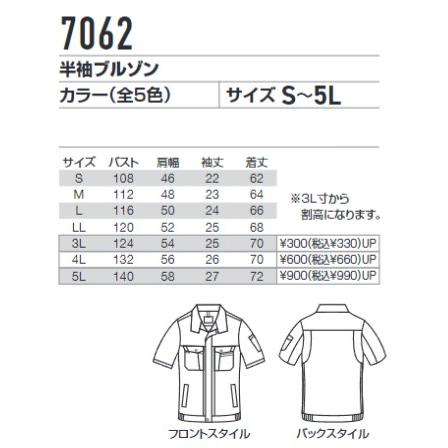 BURTLE burtle 7062 バートル 半袖ブルゾン 作業服 作業着 仕事着 かっこいい ワークウェア 大きいサイズ 春夏用 : ワークウエイト - 通販 - Yahoo!ショッピング