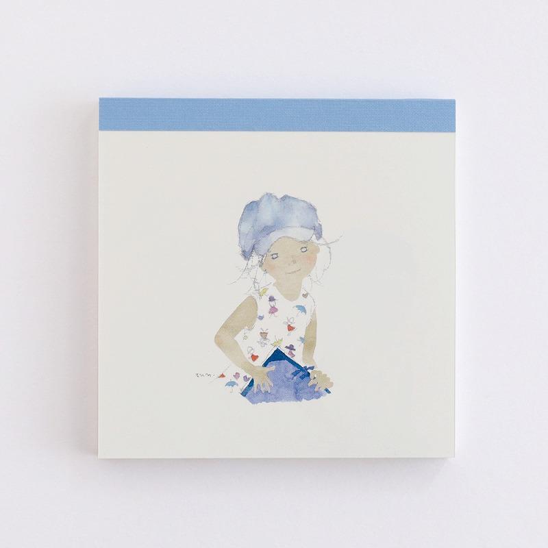 メモパッド メモ帳 グリーンフラッシュ GreenFlash いわさきちひろ Iwasaki Chihiro メモパッド・スクエア ホワイト ハット with Hat CH024 : シモジマ ...