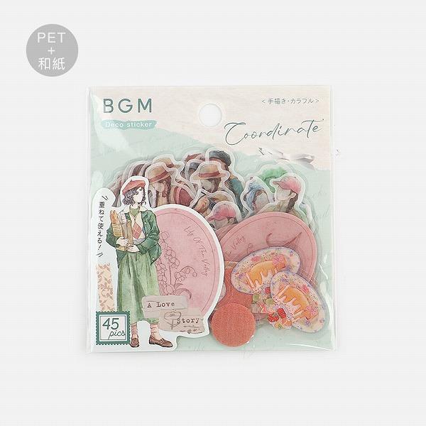 BGM フレークシール ビージーエム コーディネートシール 手描き・カラフル BS-CS002 45枚入り : シモジマラッピング倶楽部 Yahoo!店 - 通販 - Yahoo!ショッピング