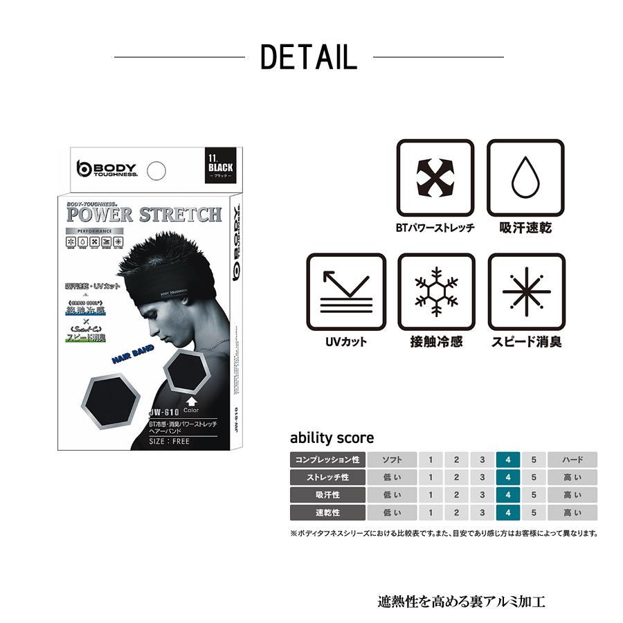 BODY TOUGHNESS JW-610 接触冷感 消臭 BTパワーストレッチ ヘアーバンド 夏用 : workshop captain - 通販 - Yahoo!ショッピング