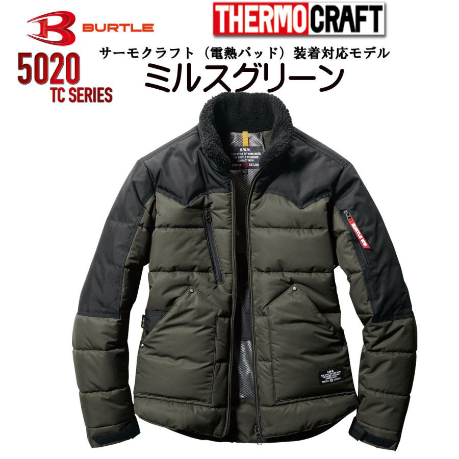 BURTLE バートル 5020 超撥水防寒ジャケット サーモクラフト 電熱パッド 装着対応モデル Burtle メンズ レディース 男女ユニセックス : ワークショップ アサヒ - 通販 ...