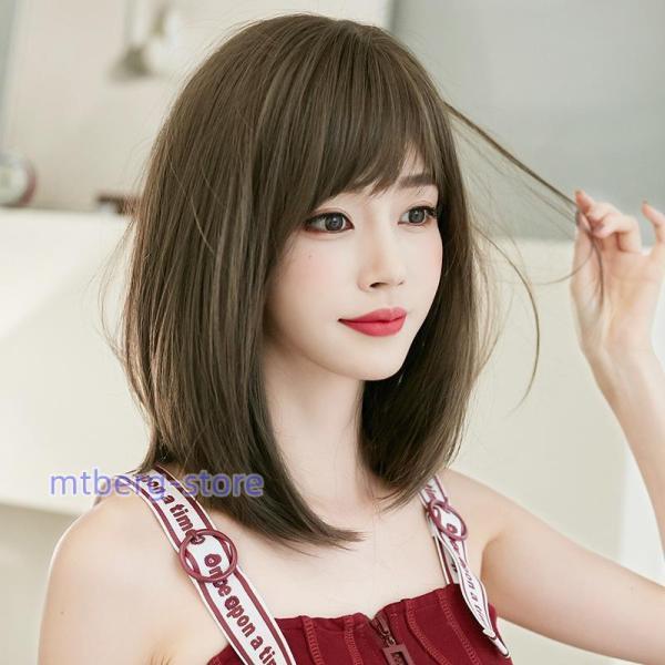 ウィッグ カツラ 女性用 自然 フルウィッグ セミロング ヘア コスプレ ボブ ブラウン 黒茶色 ピンク レディース かつら ミディアム 36cm : wuupa - 通販 - Yahoo ...