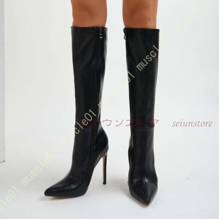 ポインテッドトゥ プラットフォーム ストレッチ ロングブーツ レディース ピンヒール ブーツ ロング ヒールブーツ : wuupa - 通販 - Yahoo!ショッピング