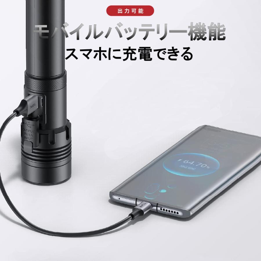 懐中電灯 ledライト led 強力 軍用 ハンディライト 充電式 cob タクティカルライト 最強 爆光 高輝度懐中電灯 超強力 26650 単4電池 : wuupa - 通販 ...