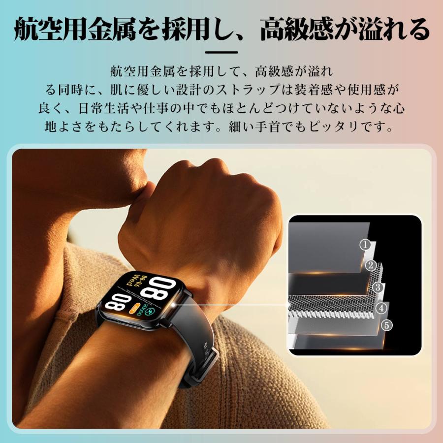 WAPIK スマートウォッチ 血圧測定 血中酸素 心拍数 着信通知 女性生理健康管理 睡眠検測 体温測定 歩数計 音楽再生 カメラ制御 IP67防水 腕上げ点灯 天気予報 : wuupa ...