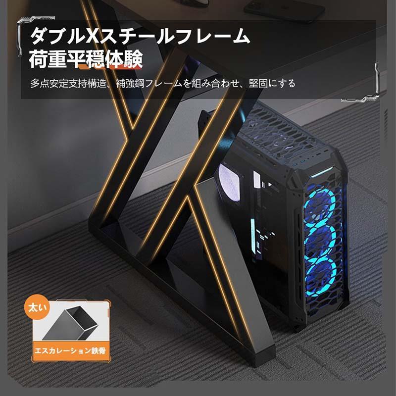 ブランド登録なし パソコンデスク pcデスク ゲーミングデスク 100*60*75cm 省スペース デスク収納付き 机 スリム 書斎机 書斎デスク 学習机 在宅勤務 勉強机 頑丈 多機 ...
