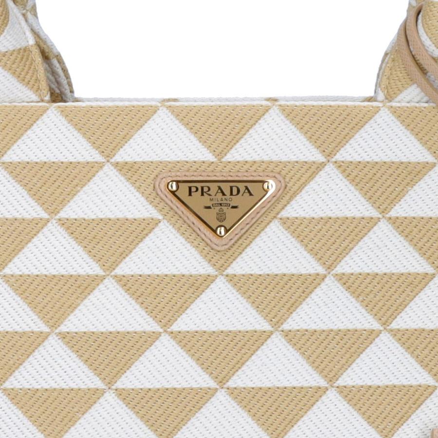 PRADA 【並行輸入品】 プラダ トートバッグ TRIANGOLO JACQU シンボル エンブロイダリー ラージ 1BA356 2FKL OOM ベージュ : テザーレブランドショップ ...