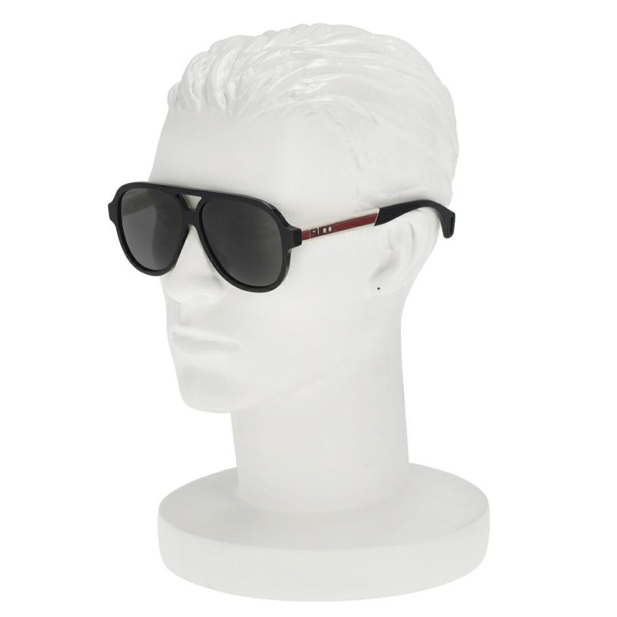 GUCCI グッチ メンズ サングラス GG0463S 002 INT SUN MEN BLACK/WHITE GREY : テザーレブランド ...