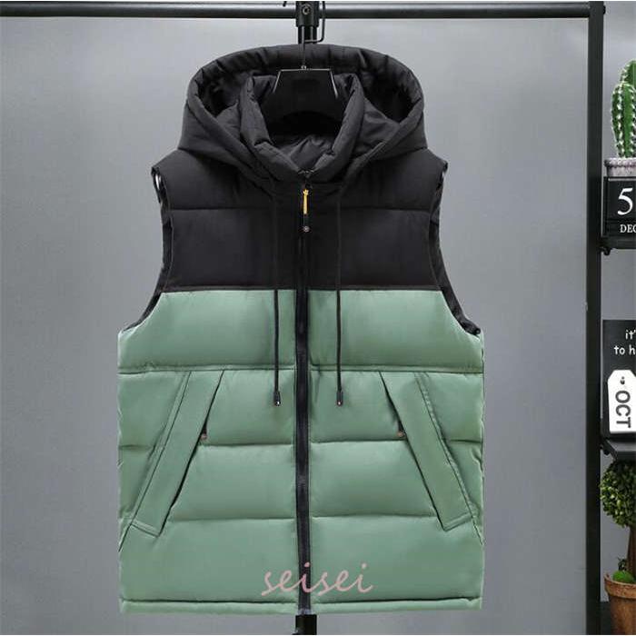 ダウンベスト メンズ 秋冬 男女兼用べスト フード付き キルティング