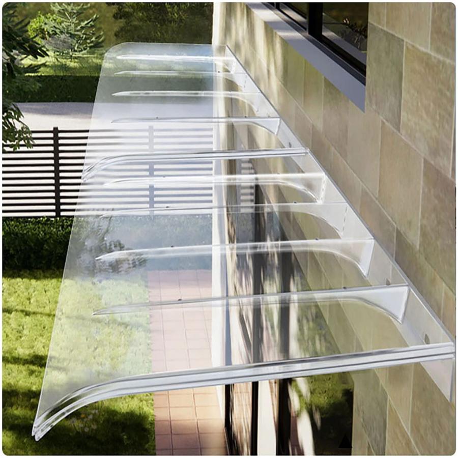 40x40cm 庇、透明な 日よけ庇 ポリカーポネイト ルーフ サンシェード、 テラス 屋根、雨除けひさしテラス 、屋根 ひさし 雨よけ、DIY 雨よけ 、家具保護、庭園ド ...