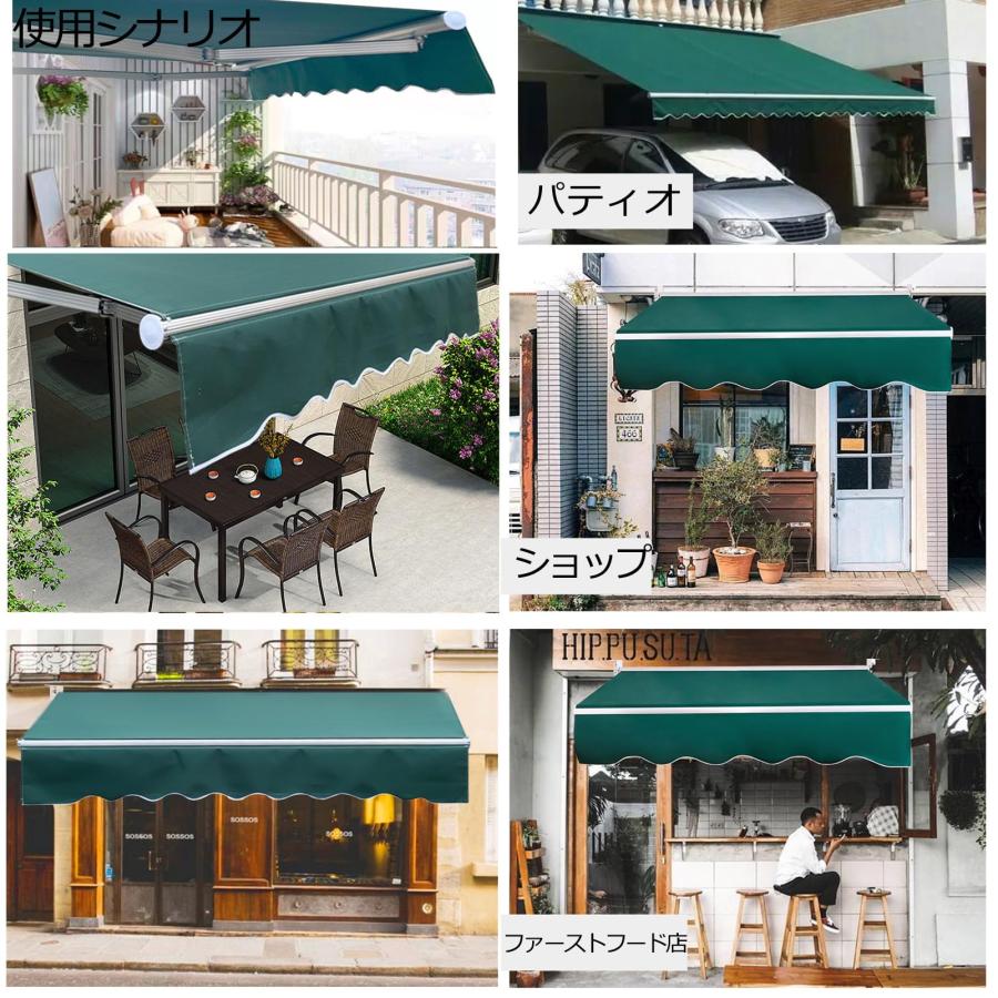 オーニングテント 2m ひさし 屋根 後付けオーニング 手動伸縮自在日よけ 折り畳み耐久性オーニング diy 伸縮 シェード雨除け ひさし雨除け シェードアルミニウム ...