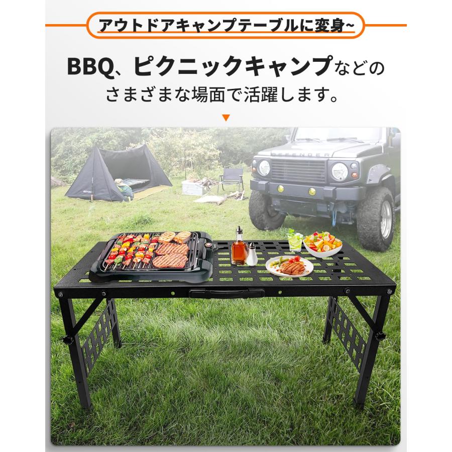 スズキ ジムニー JB64 JB74 天井ラック 収納ラック キャンプ テーブル アウトドアテーブル BBQ 折畳みテーブル トランク拡張棚 収納 荷物棚 吊り下げ収納 ラゲッ ...