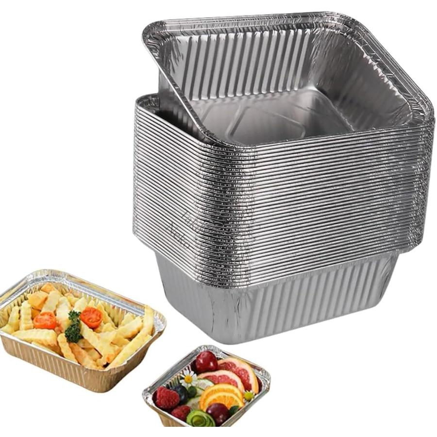 100 個 使い捨てアルミ鍋 アルミ鍋 アルミバーベキュープレート 使い捨て鍋ト 使い捨てボウル アルミバーベキューたれ皿 直火 四角型 使い捨て容器高温に耐える : xixi68 - 通販 ...