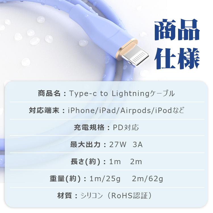 【2本セット】iPhoneケーブル USB Type-C to Lightning ケーブル 1m 2m バンド付き iPhone 充電 ...