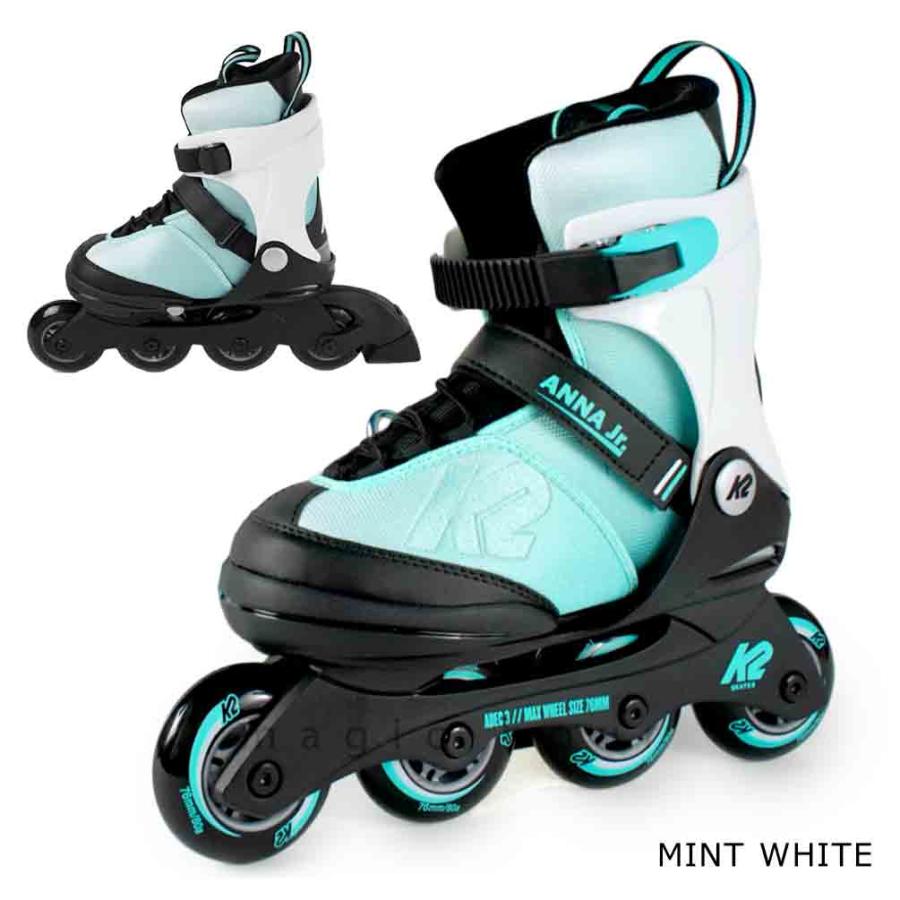 K2（スキー、スノーボード） 送料無料 インラインスケート K2 キッズ ジュニア 子供 こども ケーツー ANNA JR お洒落 ブランド 子ども用 ローラーブレード ミント 青 ブルー ...