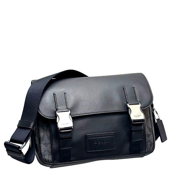 COACH 送料無料 コーチ C3747 バッグ メンズ ショルダーバッグ シグネチャー トラック クロスボディ QBMI5 チャコール× ...