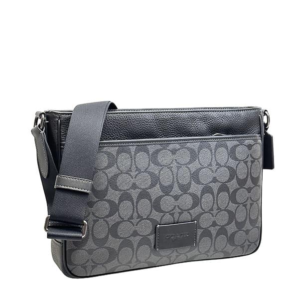 COACH コーチ バッグ メンズ ショルダーバッグ シグネチャー ディストリクト クロスボディ CH078 QBMI5 チャコール×ブラック ...