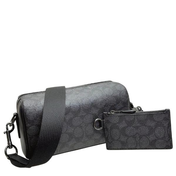 COACH コーチ バッグ メンズ ショルダーバッグ シグネチャー アクセル クロスボディ CV762 QBMI5 チャコール×ブラック ...