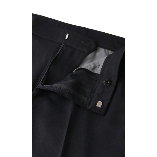 AOYAMA 【洋服の青山】スラックス メンズ スリム 秋冬用 ネイビー 紺 ストライプ柄 ノータック 73cm ウールルック 洗える ウォッシャブル 動きやすい ストレッチ 仕事 : 洋服の ...