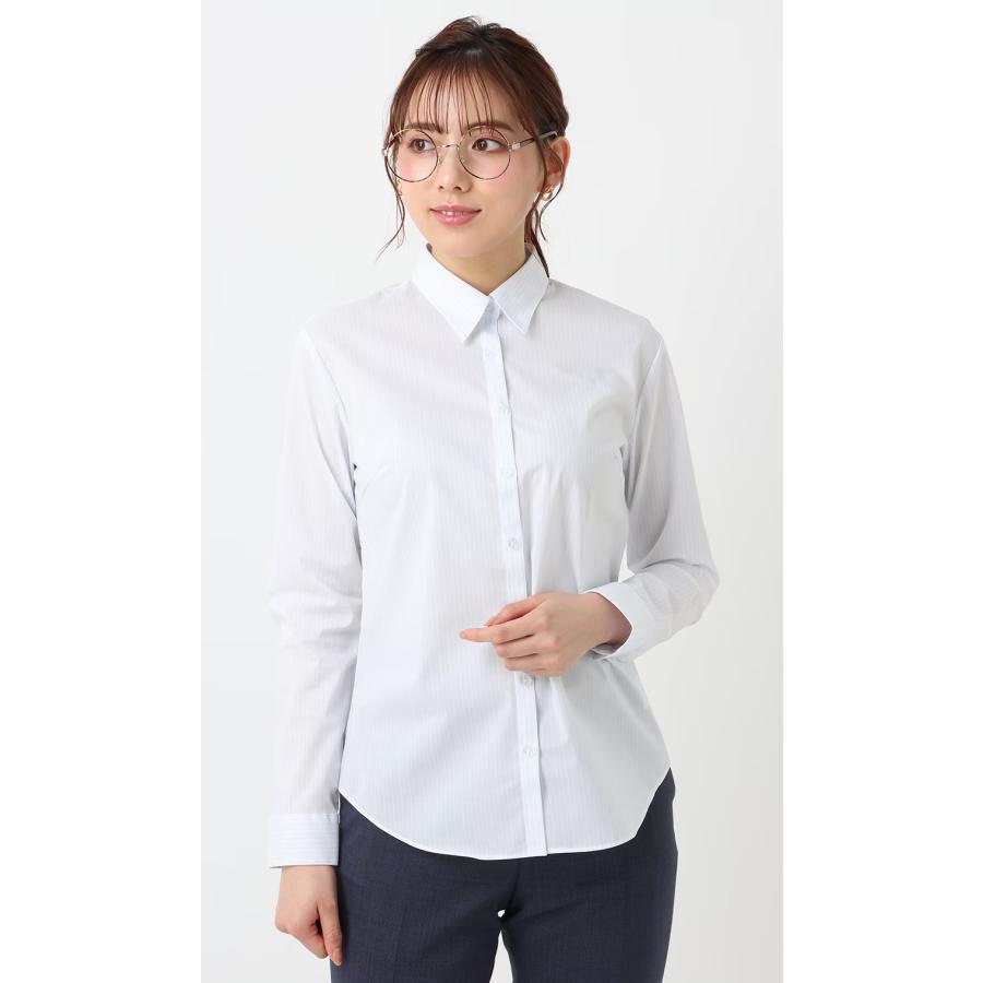 AOYAMA 【洋服の青山】 ブラウス 長袖 レディース ブルー系 水色 AOYAMA 【洋服の青山】 ブラウス 長袖 レディース ブルー系 水色