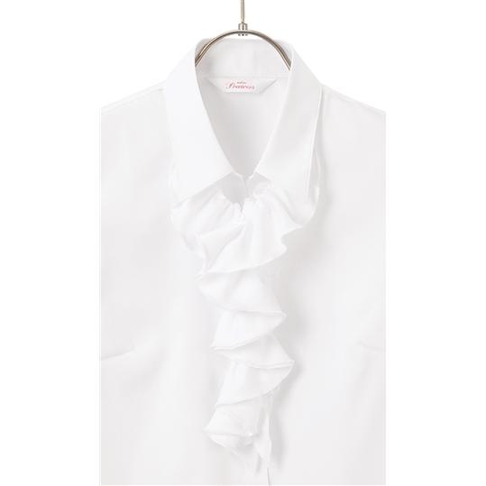 AOYAMA 【洋服の青山】ブラウス シャツ レディース スキッパーカラー 2WAY 細身体 スリム ホワイト ビジネス 形態安定 ストレッチ 透け軽減 事務服 n-line Precious ...