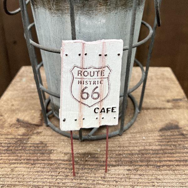 おしゃれ 雑貨 インテリア オブジェ：ガーデンピック ROUTE66*ルートサインカフェピック : 遊恵盆栽 Yahoo!店 - 通販 - Yahoo!ショッピング