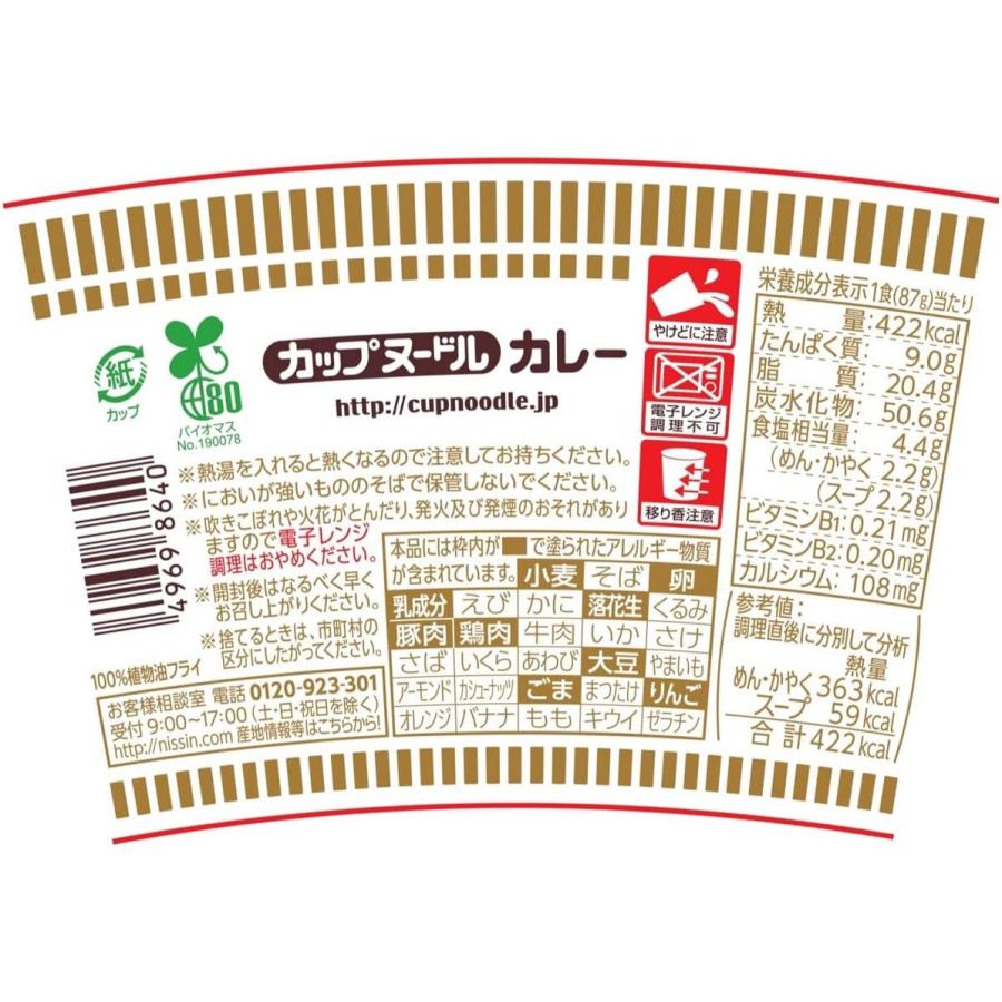 カップヌードル カレー 日清食品 カップ麺 87g×20個 : y-foods - 通販 - Yahoo!ショッピング