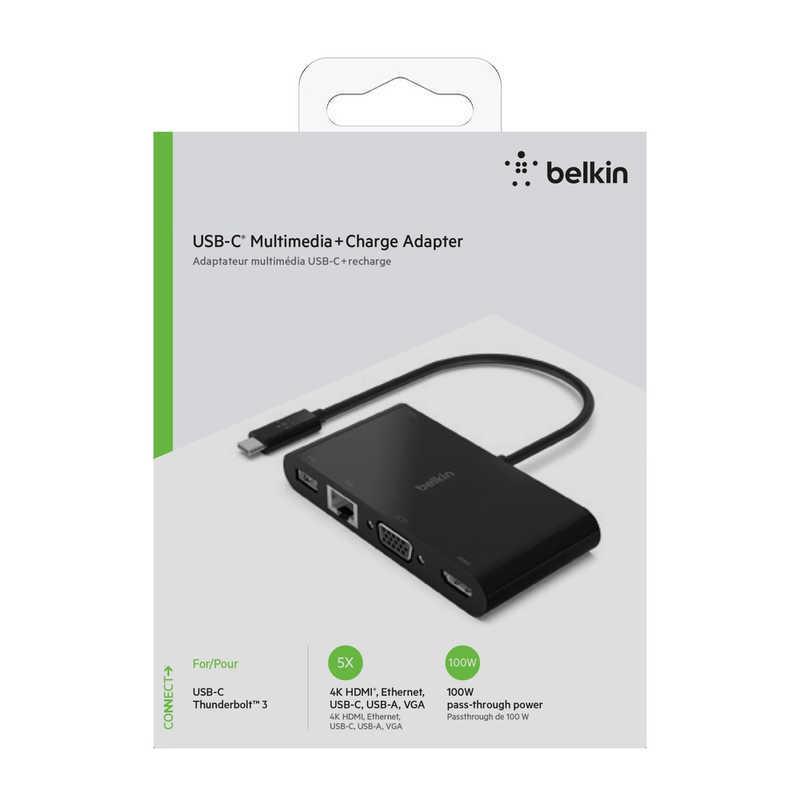 Belkin（ベルキン） BELKIN USB-Cマルチメディア+USB-C 100W PD 変換アダプタ(LANポート、HDMI、VGA ...