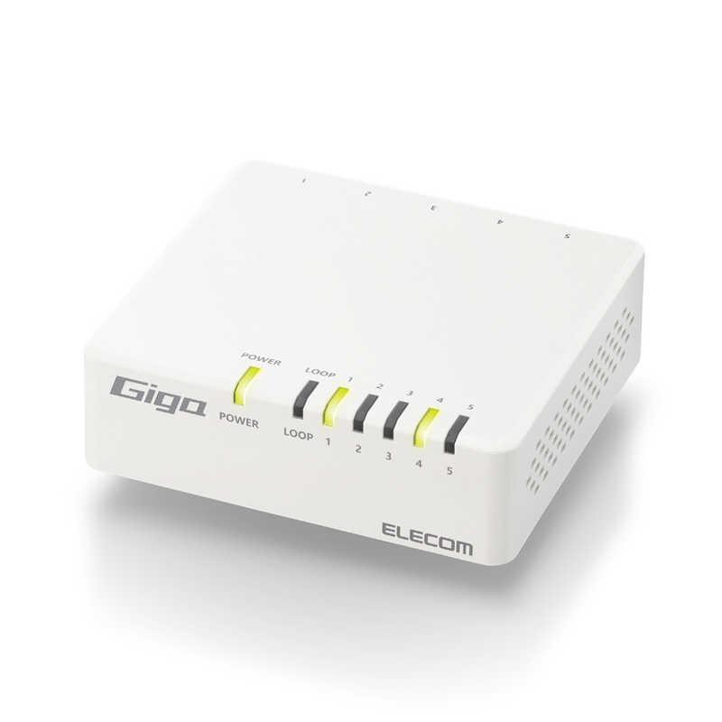 ELECOM エレコム ELECOM スイッチングハブ LAN ハブ 5ポート Giga対応 1000/100/10Mbps AC電源 ファンレス 静音 省エネ機能 壁掛け設置対応 ホワイト ...