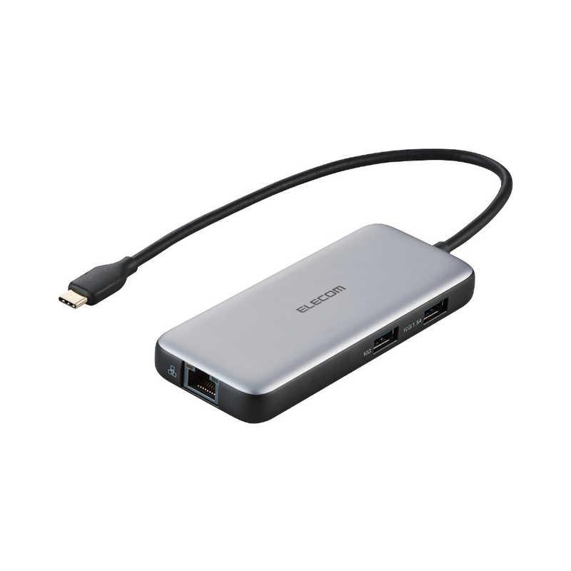 ELECOM エレコム ELECOM USB Type C ドッキングステーション ハブ 6-in-1 ( Windows 11 10 macOS iPadOS 対応 ) シルバー DST ...