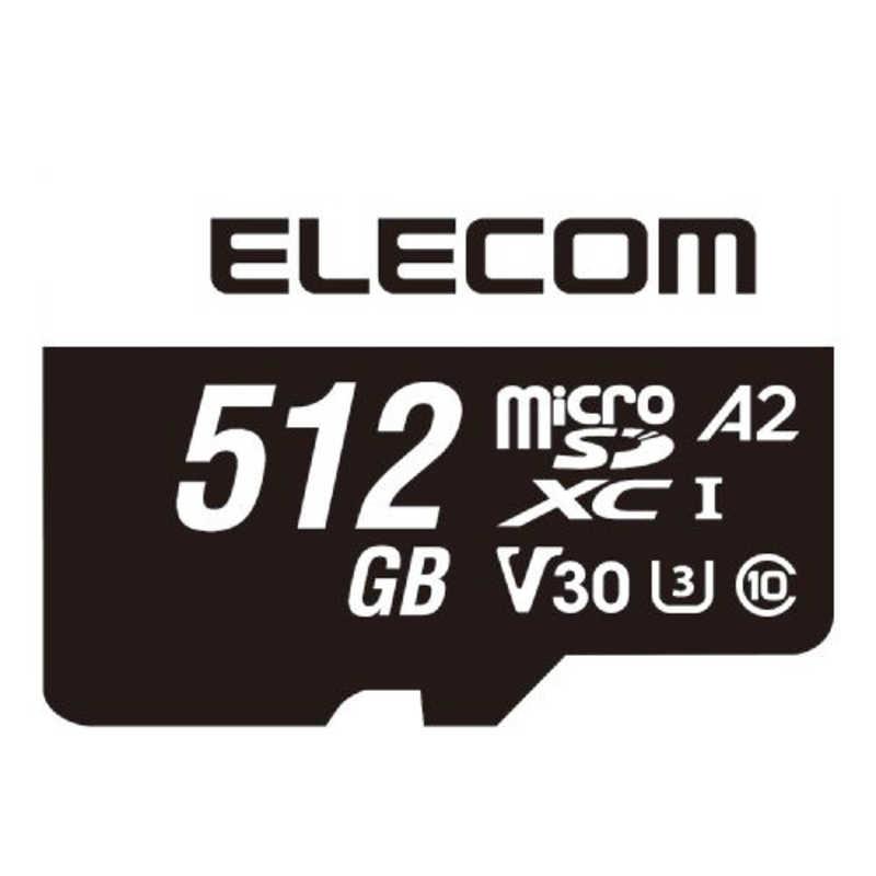 エレコム ELECOM microSD カード 512GB Class10 UHS-I U3 V30 A2 4K microSDXC 読込最大95MB/s MF-MS512GU13A2R ...