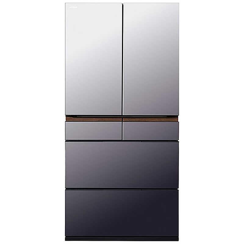 日立 HITACHI 冷蔵庫 6ドア 670L フレンチドア(観音開き) GZCタイプ 幅88cm ミラーモーブグレー R-GZC67X_XH ...