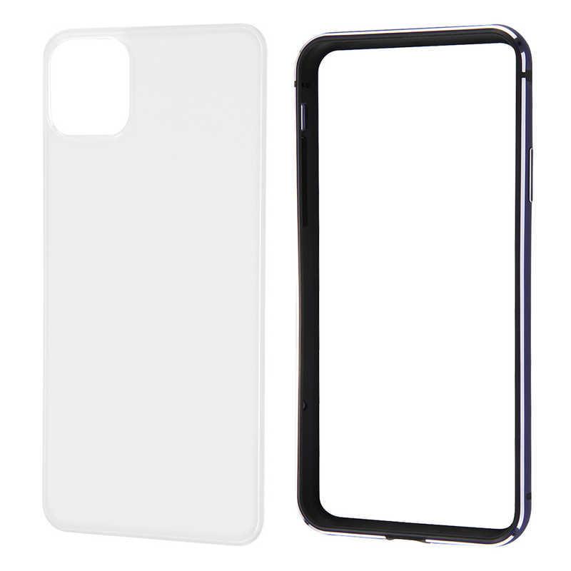 レイアウト iPhone 11 Pro Max 6.5インチ アルミバンパー+背面パネル(クリア)/ネイビー RT-P22AB/DNM ...