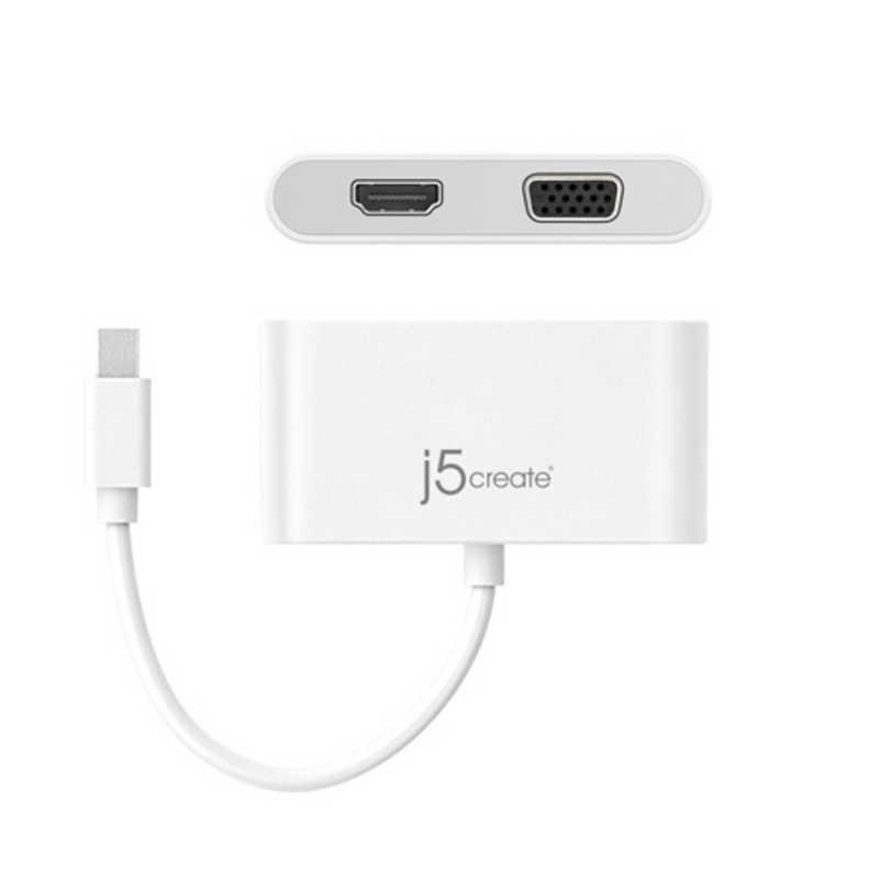 J5 USB-C to Dual VGA&HDMI Multi-Display Adapter JCA174 ホワイト ...