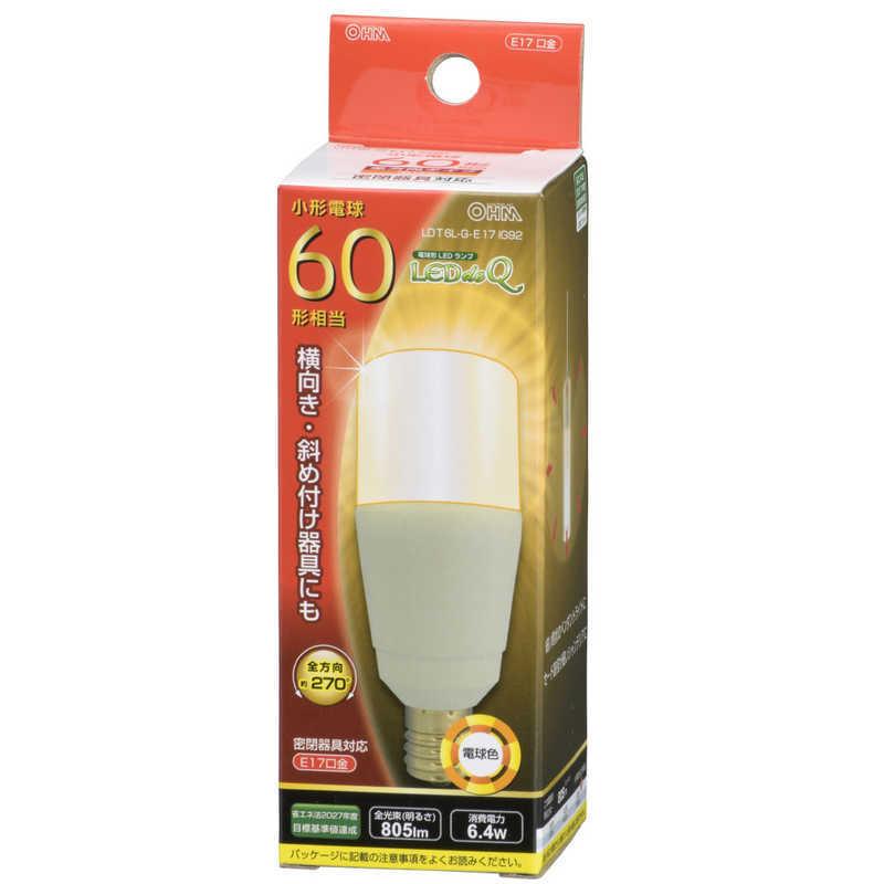 OHM（オーム電機） LED電球 T型 E17 6W 電球色 LDT6L-G-E17IG92 : コジマYahoo!店 - 通販 - Yahoo!ショッピング