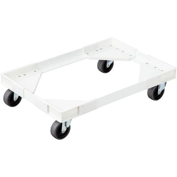 【コンテナ用台車】 岐阜プラスチック 「現場のチカラ」 折りたたみコンテナ用キャリー 50L用 エラストマーキャスター 1台 オリジナル ...